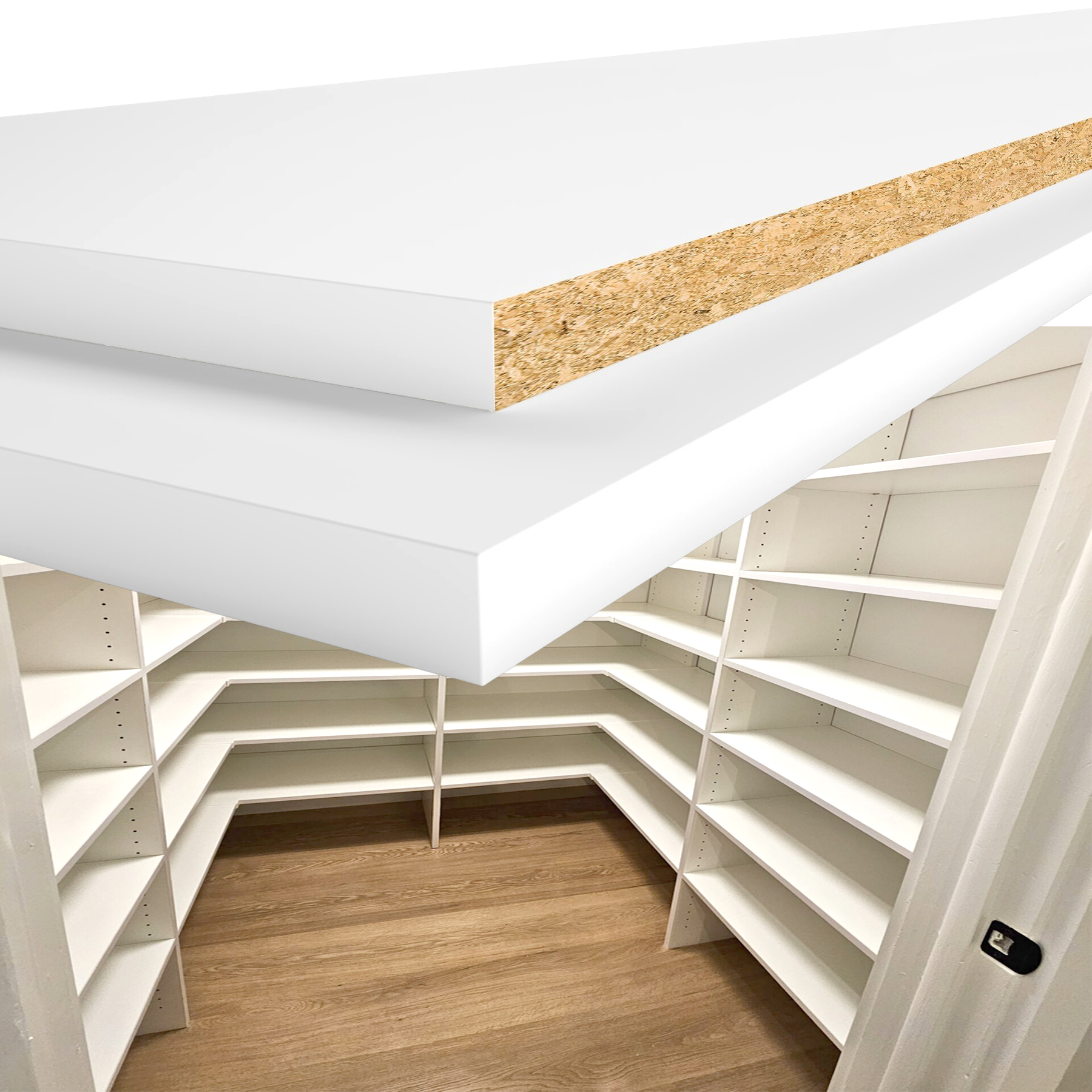 Angeles Millwork and Hartnagel - 24" X 12' White Melamine Shelving ...